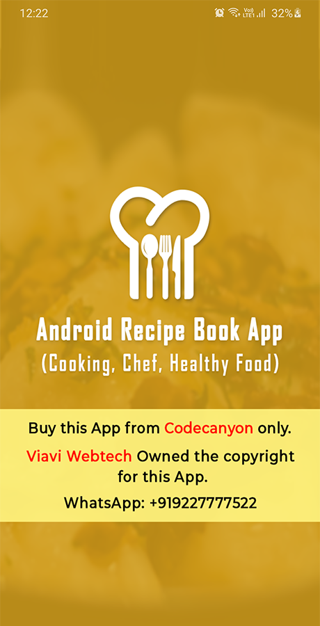 Android Recipe Book App (Cooking,Chef,Healthy Food, Admob with GDPR) by viaviwebtech